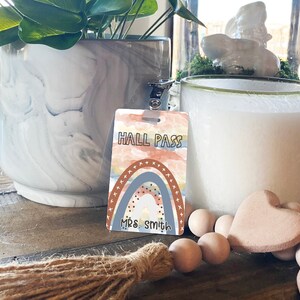 Boho Rainbows Theme Classroom Hall Pass, Personalized, Set of 10 - Etsy