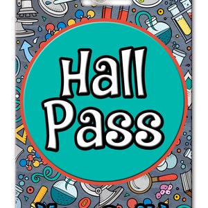 Science Theme Classroom Hall Passes for Teachers, Personalized, Set of ...