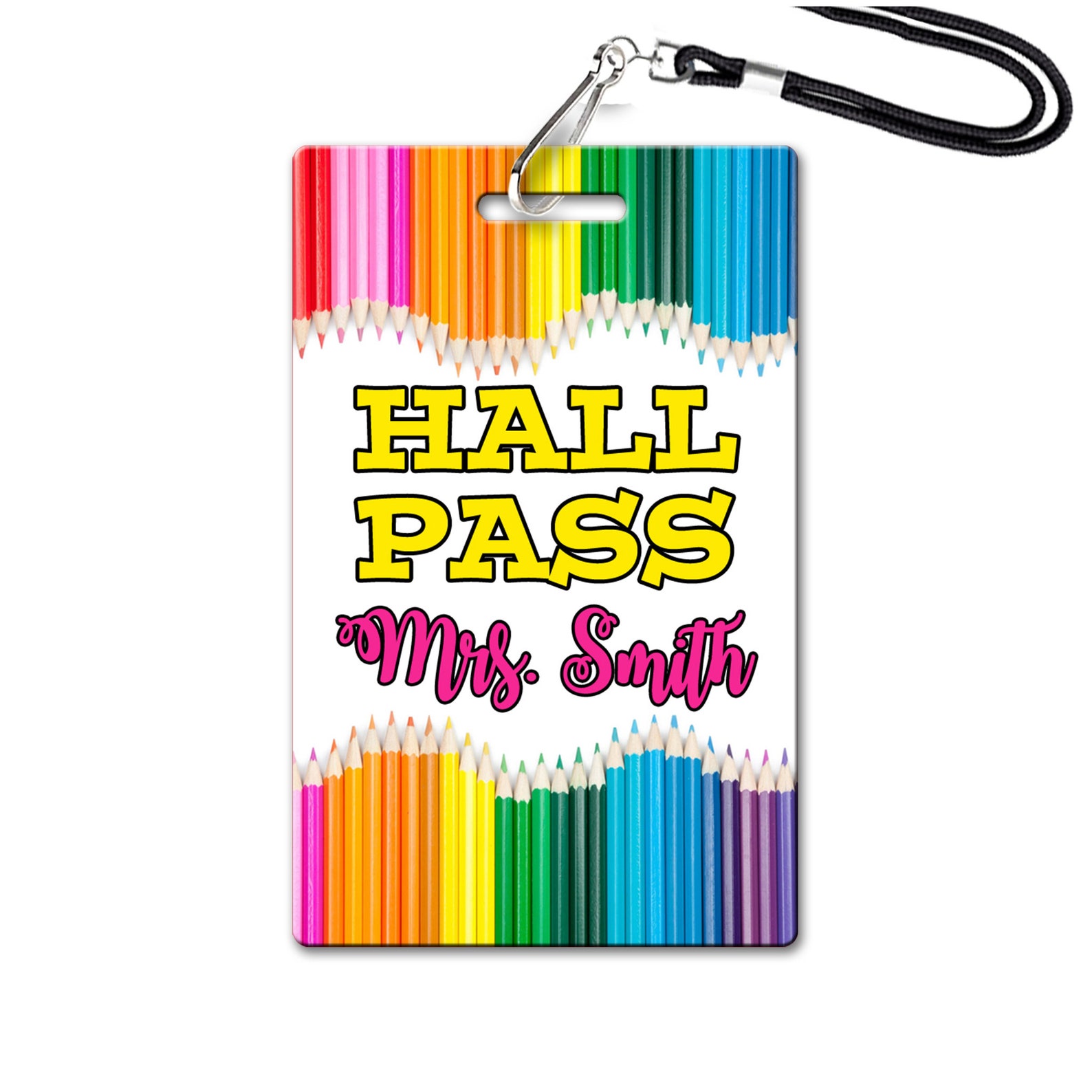Pencil Theme Classroom Hall Passes For Teachers Personalized Etsy