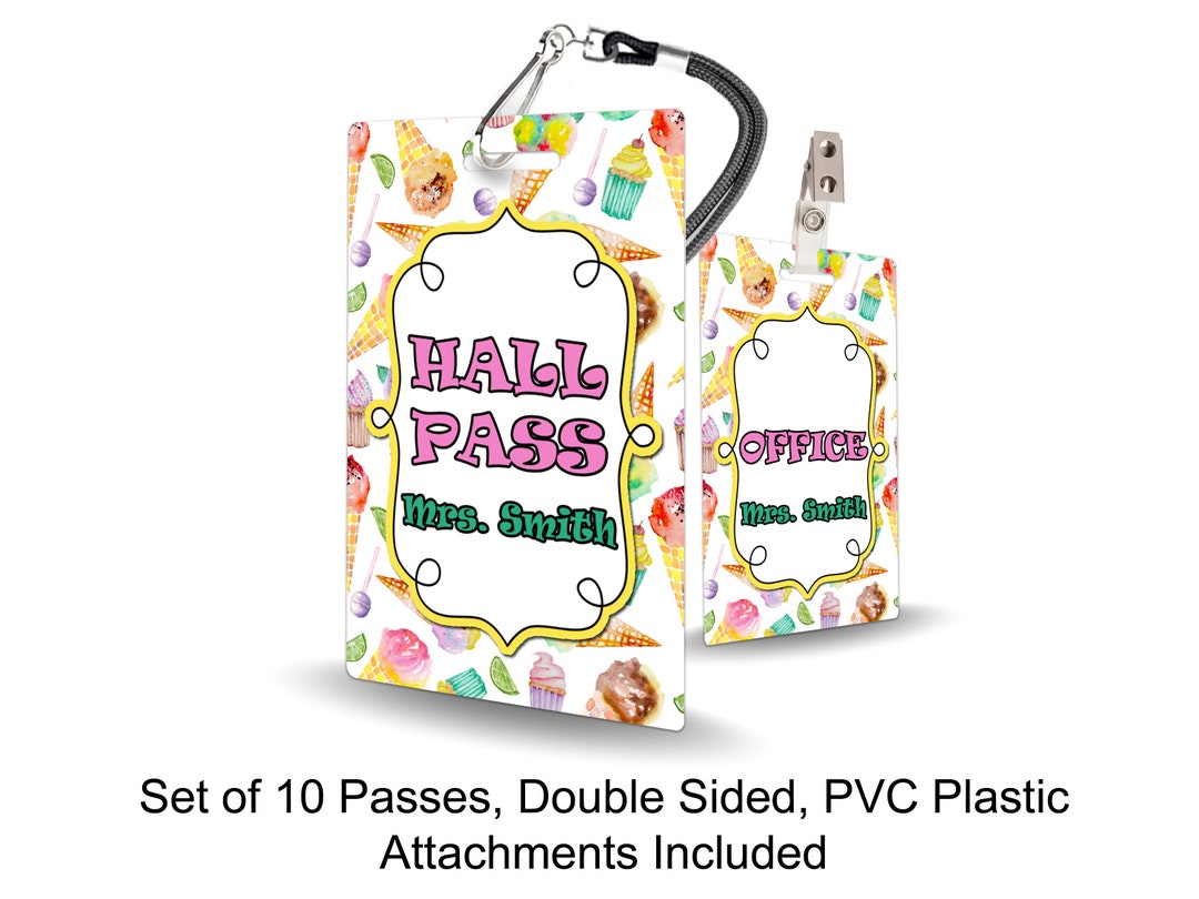 Sweet Treats Theme Classroom Hall Passes for Teachers, Personalized ...