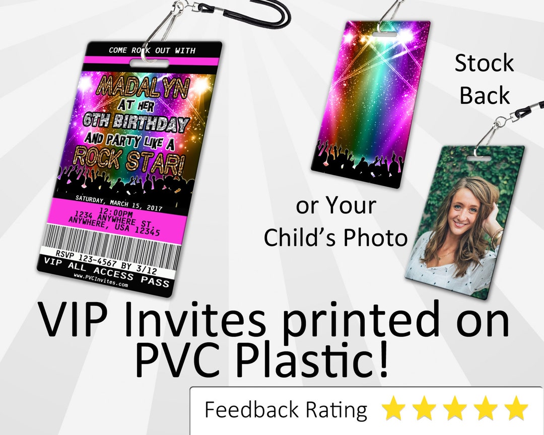 Rockstar Invitation PLASTIC Rockstar, Rockstar Invitation, Birthday ...