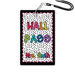 Borders Are Fun Theme Classroom Hall Passes for Teachers, Personalized ...