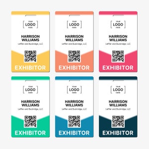 Personalized Exhibitor ID Badge - Custom QR Code Option - Etsy
