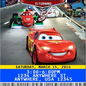 Cars 2 Birthday Invitation PLASTIC Cars 2 Birthday, Cars 2 Birthday ...