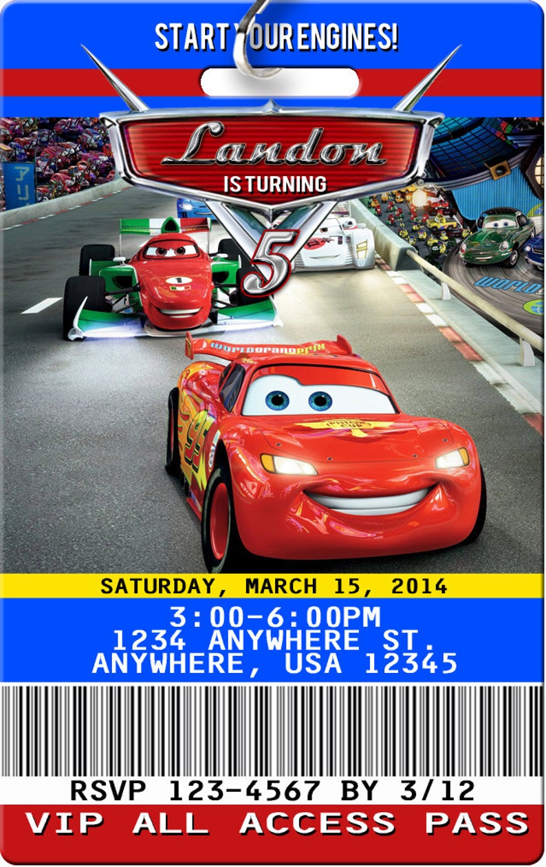 Cars 2 Birthday Invitation PLASTIC Cars 2 Birthday, Cars 2 Birthday ...