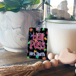 Science Beakers Theme Classroom Hall Passes for Teachers, Personalized ...