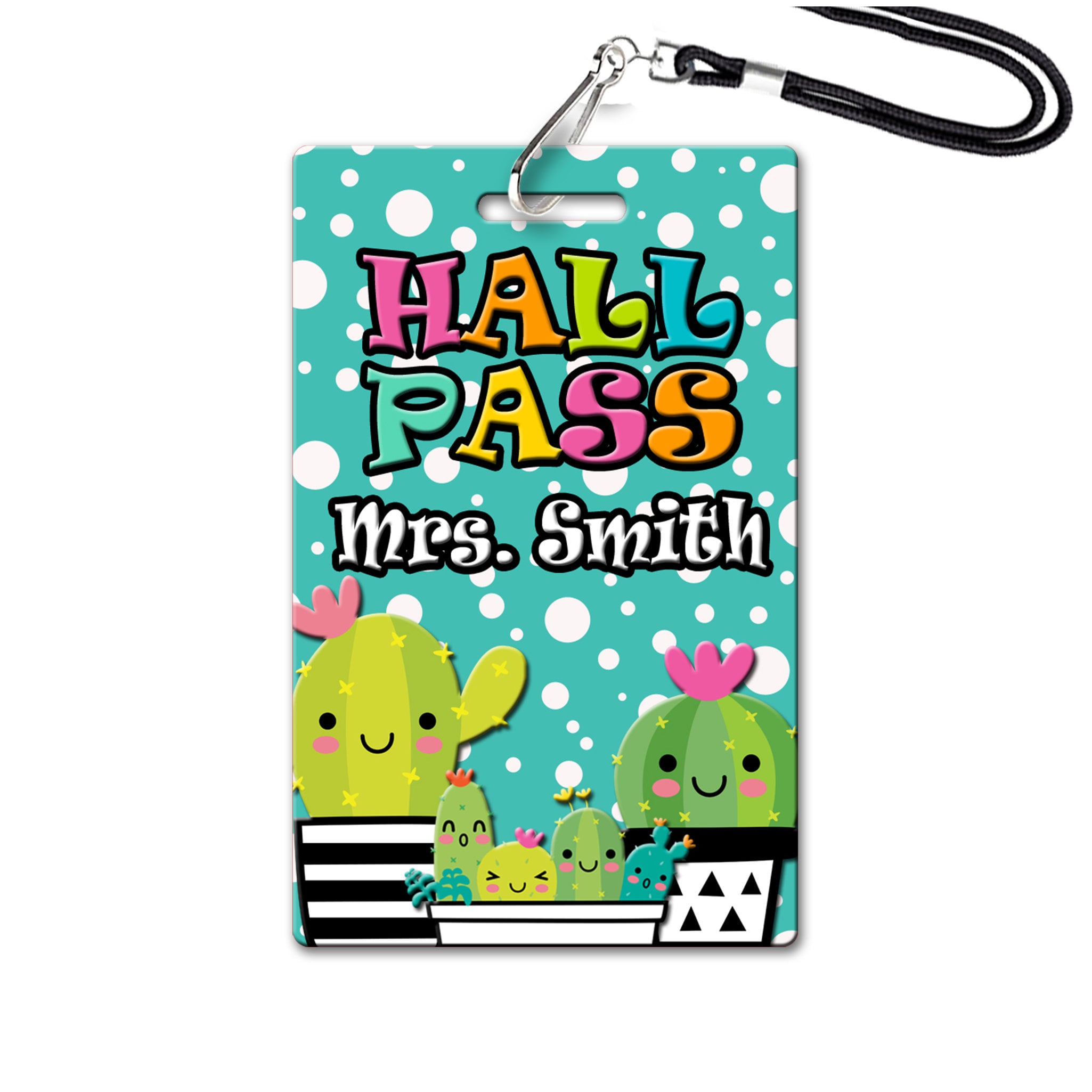 Cactus Theme Classroom Hall Passes for Teachers Personalized | Etsy
