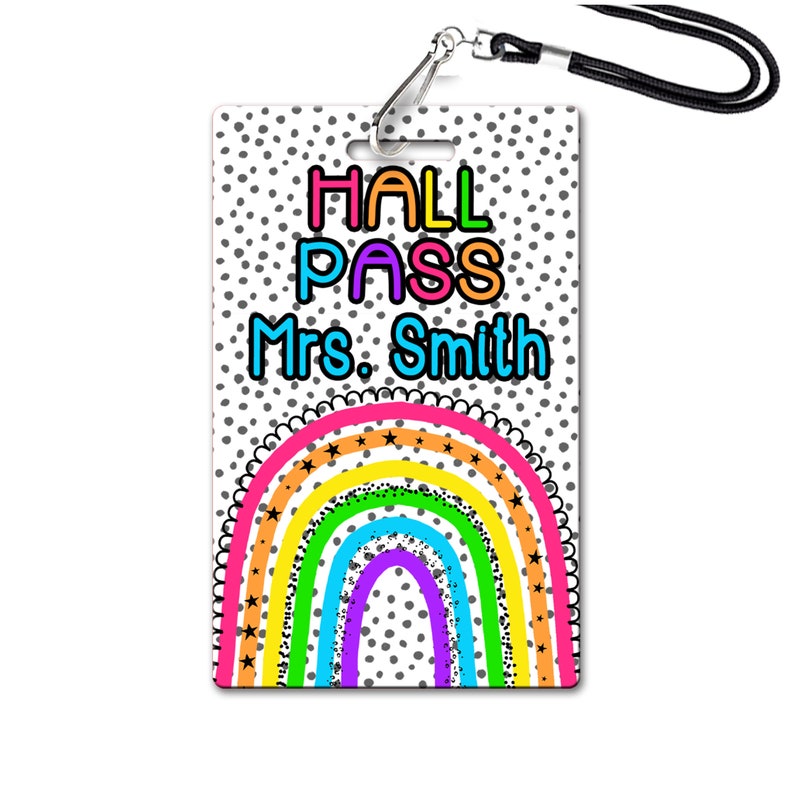 Painted Rainbow Theme Classroom Hall Passes for Teachers | Etsy