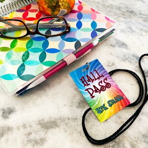 Swirl Theme Classroom Hall Passes for Teachers, Personalized, Set of 10 ...