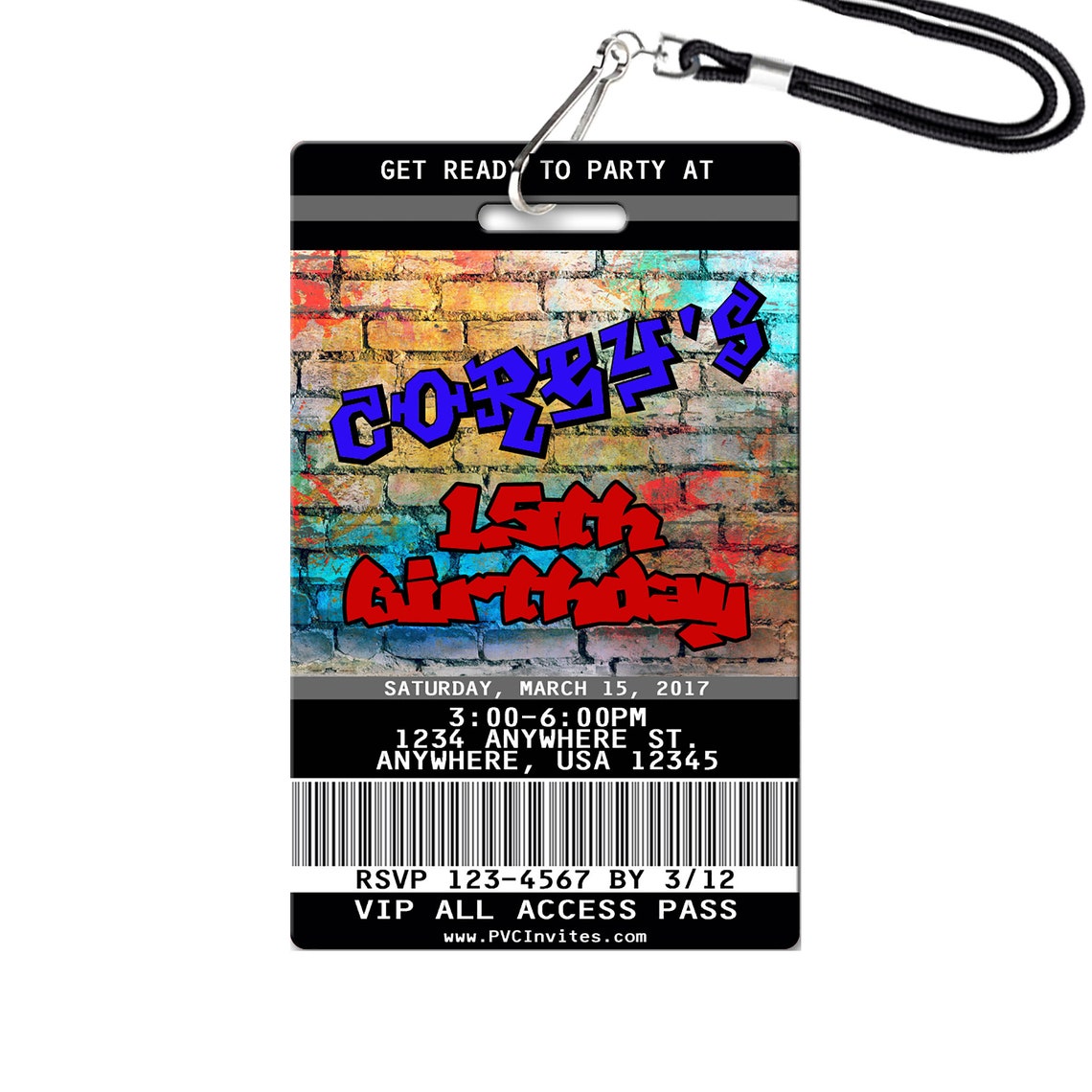 Graffiti Birthday Invitation PLASTIC Graffiti Birthday - Etsy