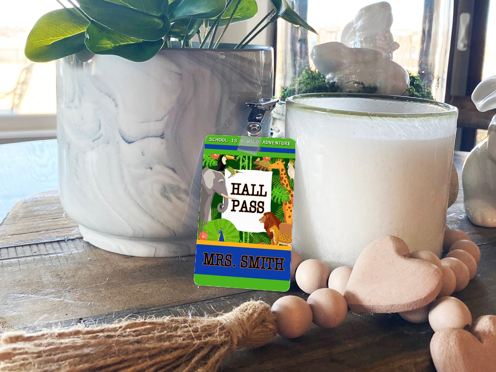 Zoo Theme Classroom Hall Passes for Teachers, Personalized, Set of 10 ...