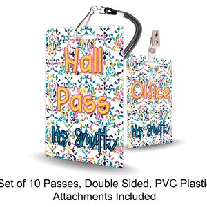 Rainbow Theme Classroom Hall Passes for Teachers, Personalized, Hall ...