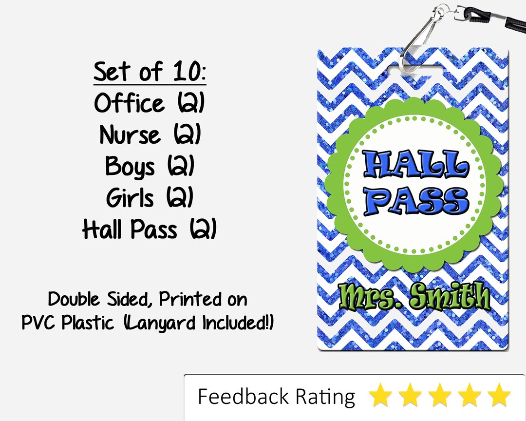 Preppy Chevron Theme Classroom Hall Passes for Teachers - Etsy