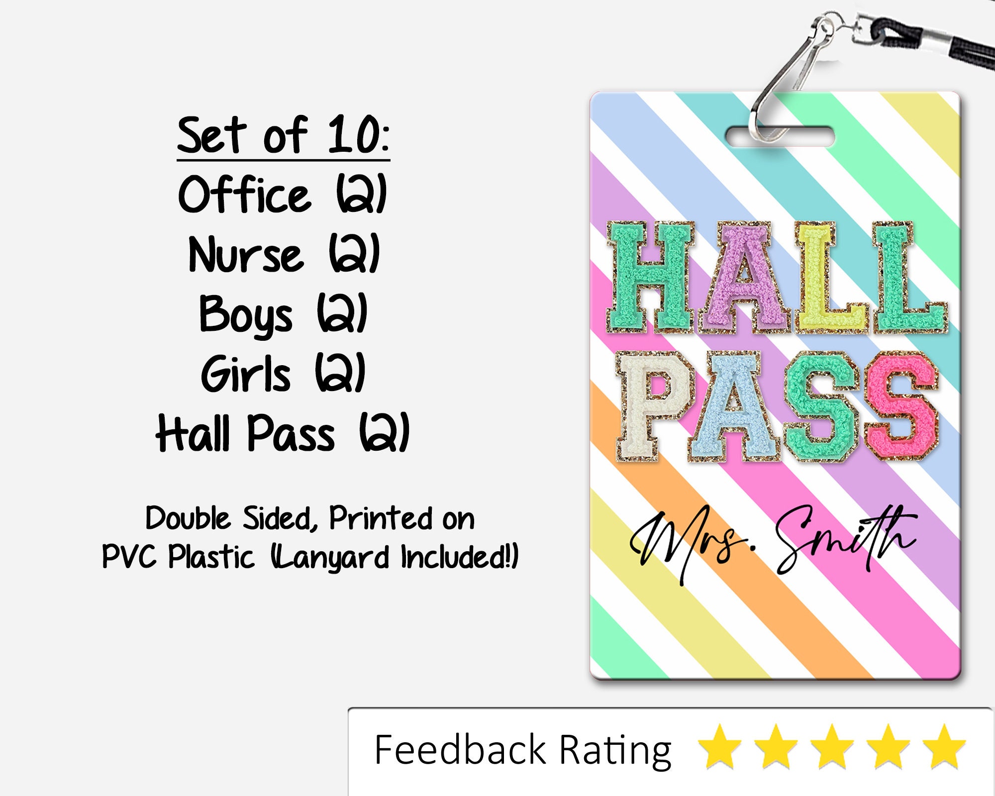 Varsity Theme Classroom Hall Passes for Teachers - Etsy