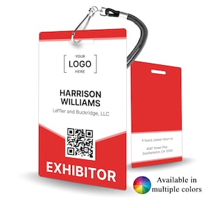 Personalized Exhibitor ID Badge - Custom QR Code Option - Etsy
