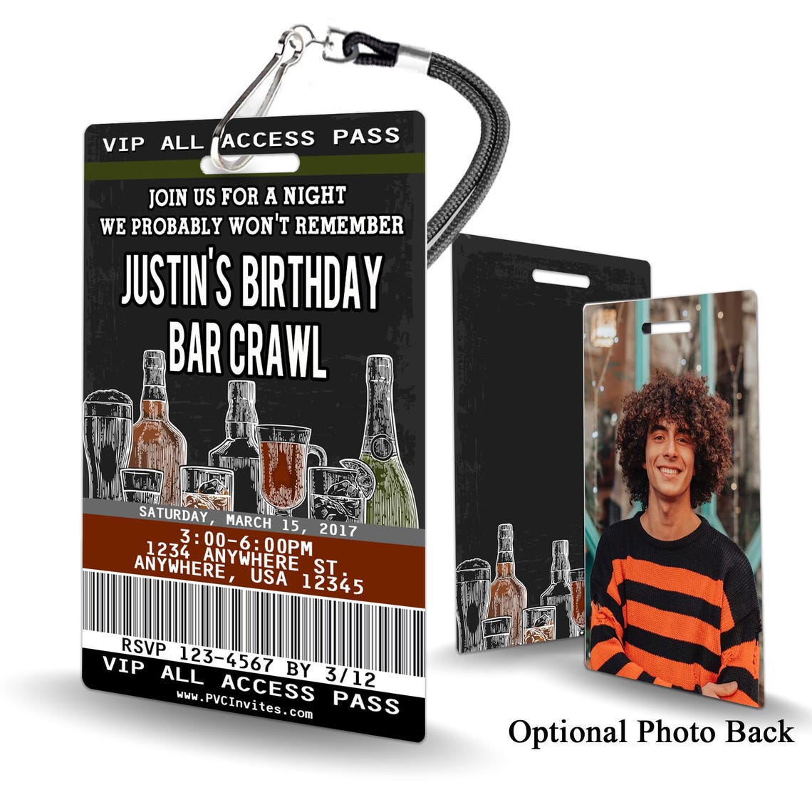 Bar Crawl Birthday Invitation PLASTIC Bar Crawl Birthday, Bar Crawl ...
