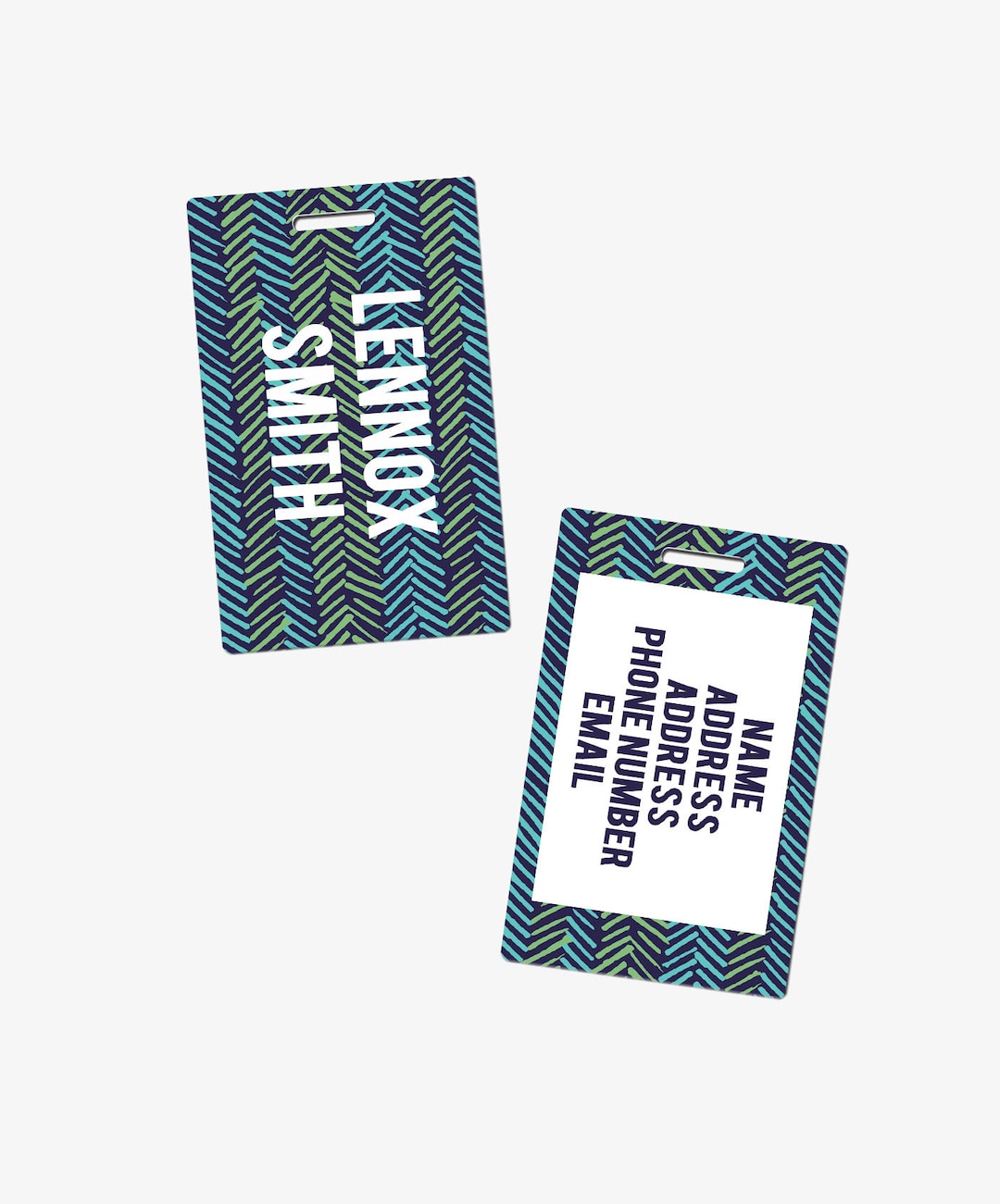 Blue and Green Bag Tag, Personalized Luggage Tag, Travel Accessories ...