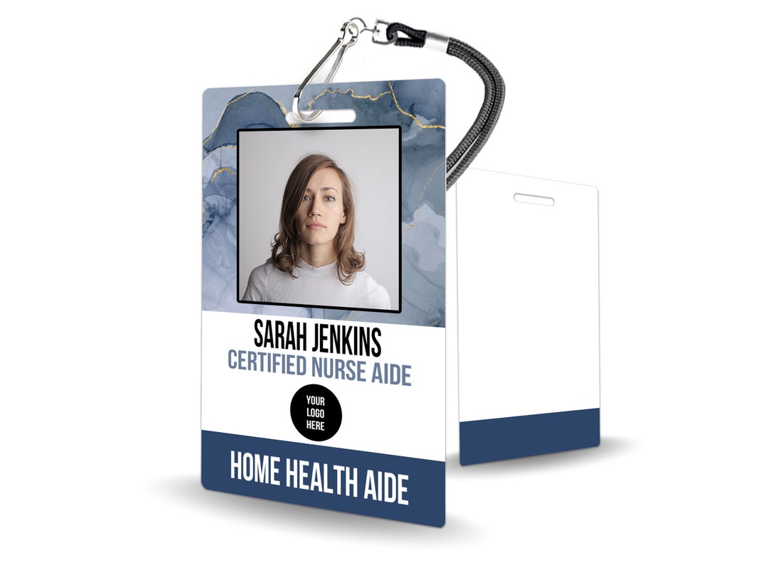 Home Health Aide ID - Caregiver Badge, Personalized Badge, Caregiver ...