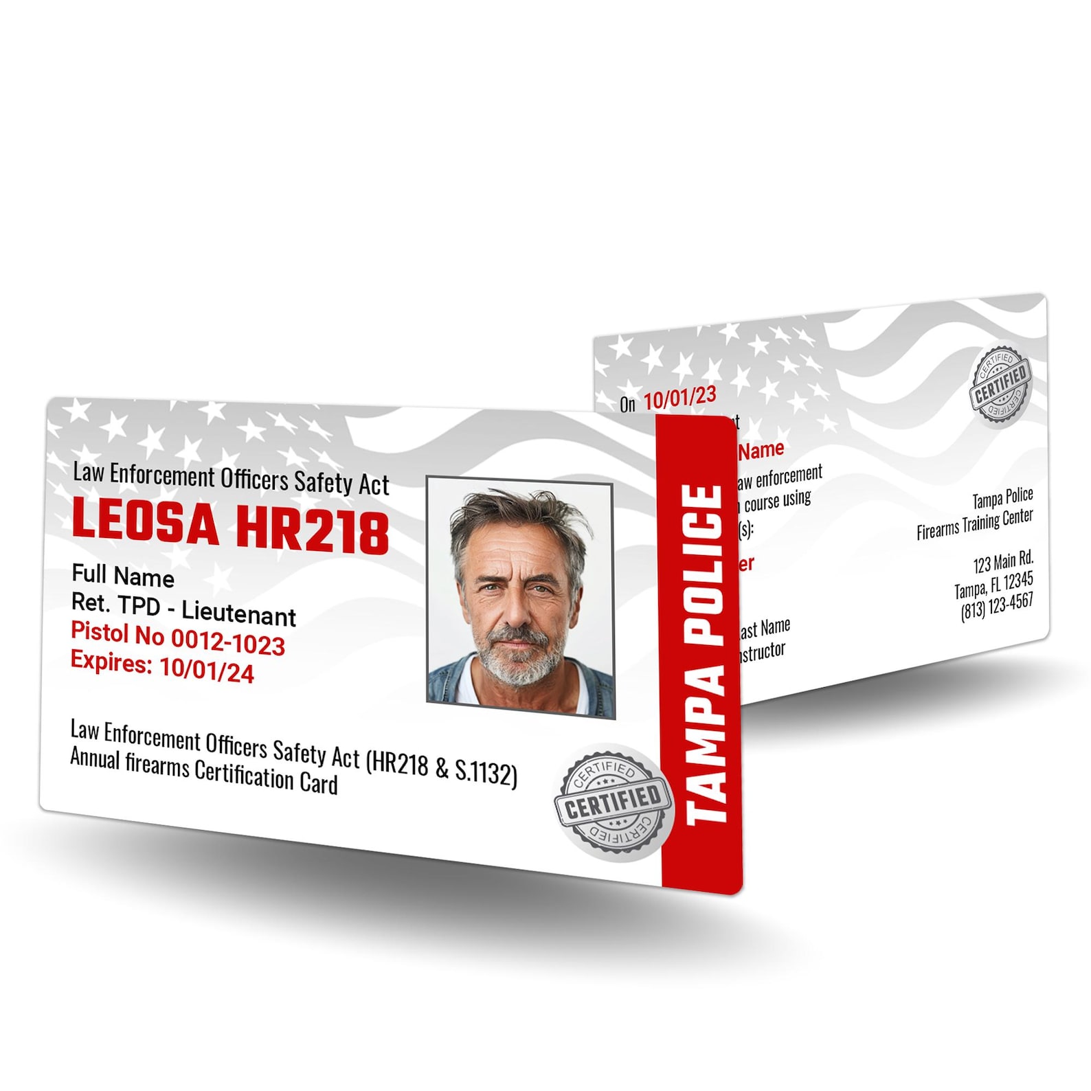 HR218 Badge - Concealed Carry Badge, HR218 ID, Law Enforcement Badge ...