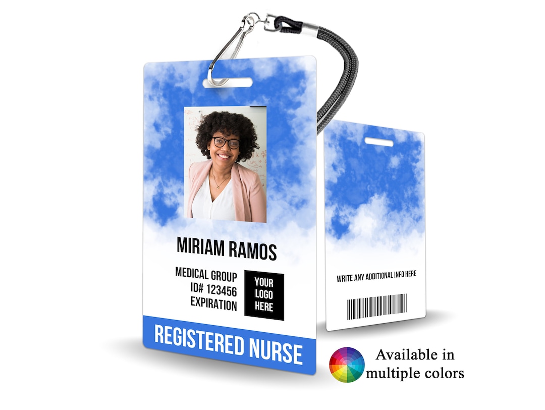 Custom Staff Badge - Watercolor Look, Office Badges, Staff ID Card ...