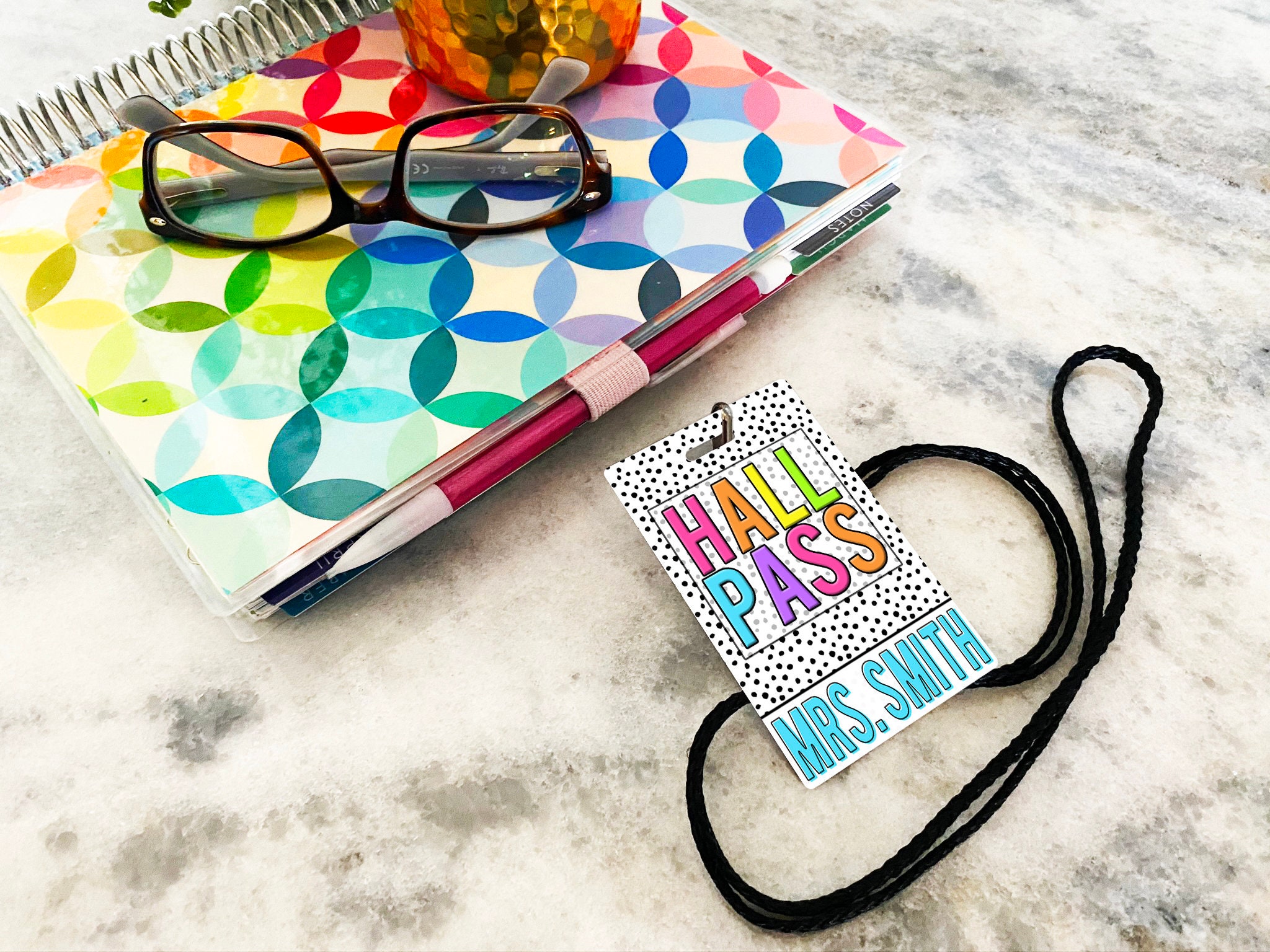 Boho Brights Theme Classroom Hall Passes for Teachers, Personalized ...