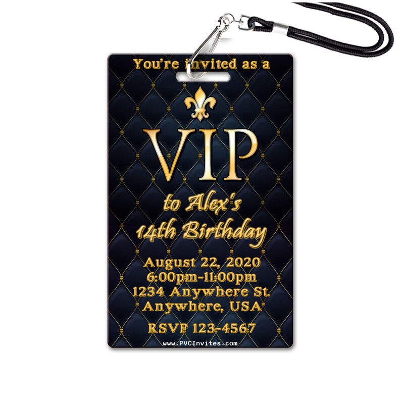 VIP Pass Birthday Invitation PLASTIC VIP Pass Birthday Vip | Etsy