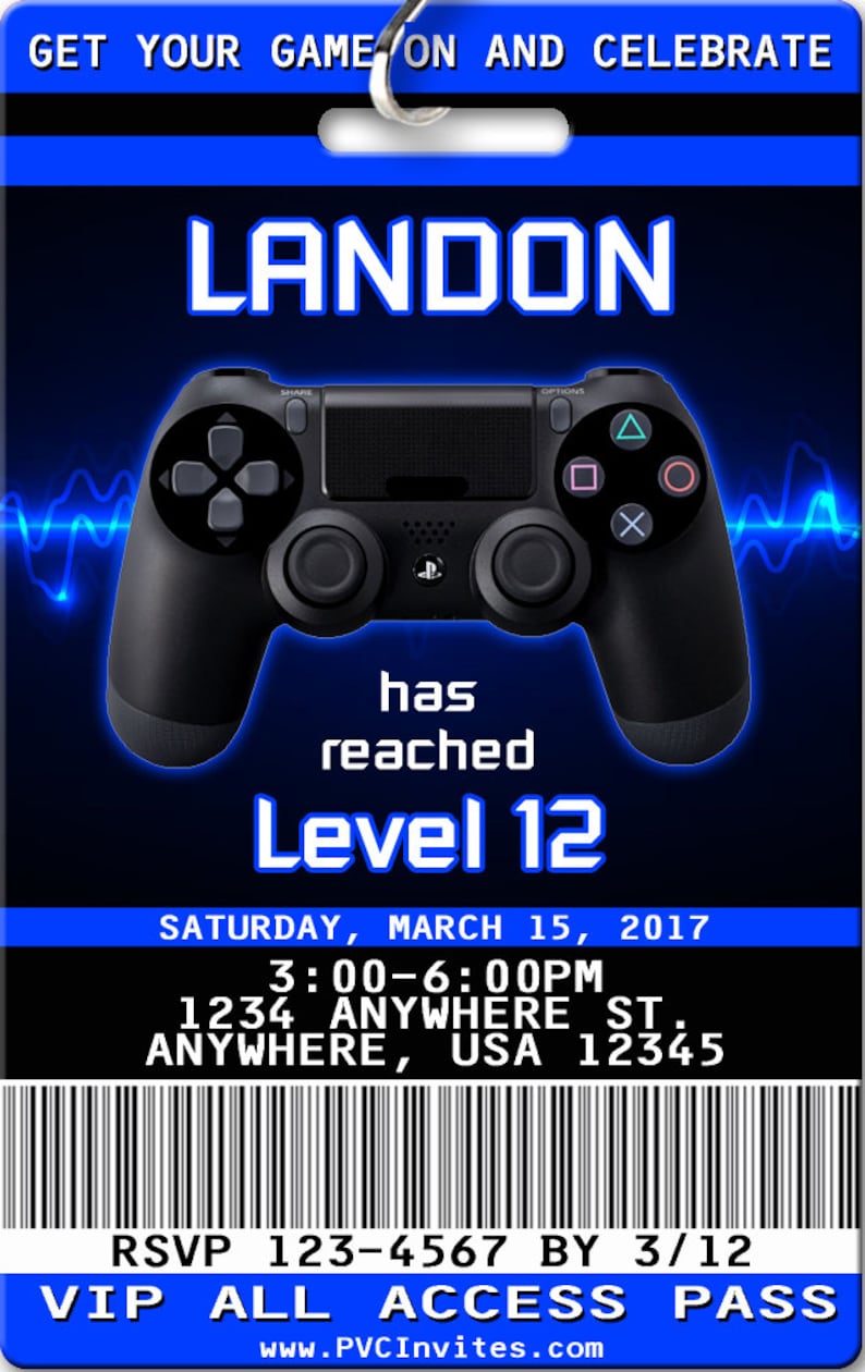 Playstation Invitation PLASTIC Playstation Playstation - Etsy