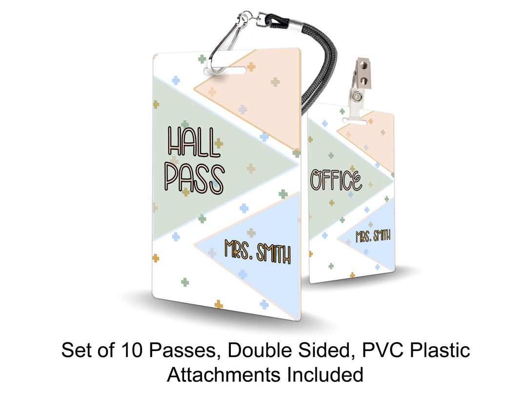 Simplicity Theme Classroom Hall Pass, Personalized, Set of 10 - Etsy