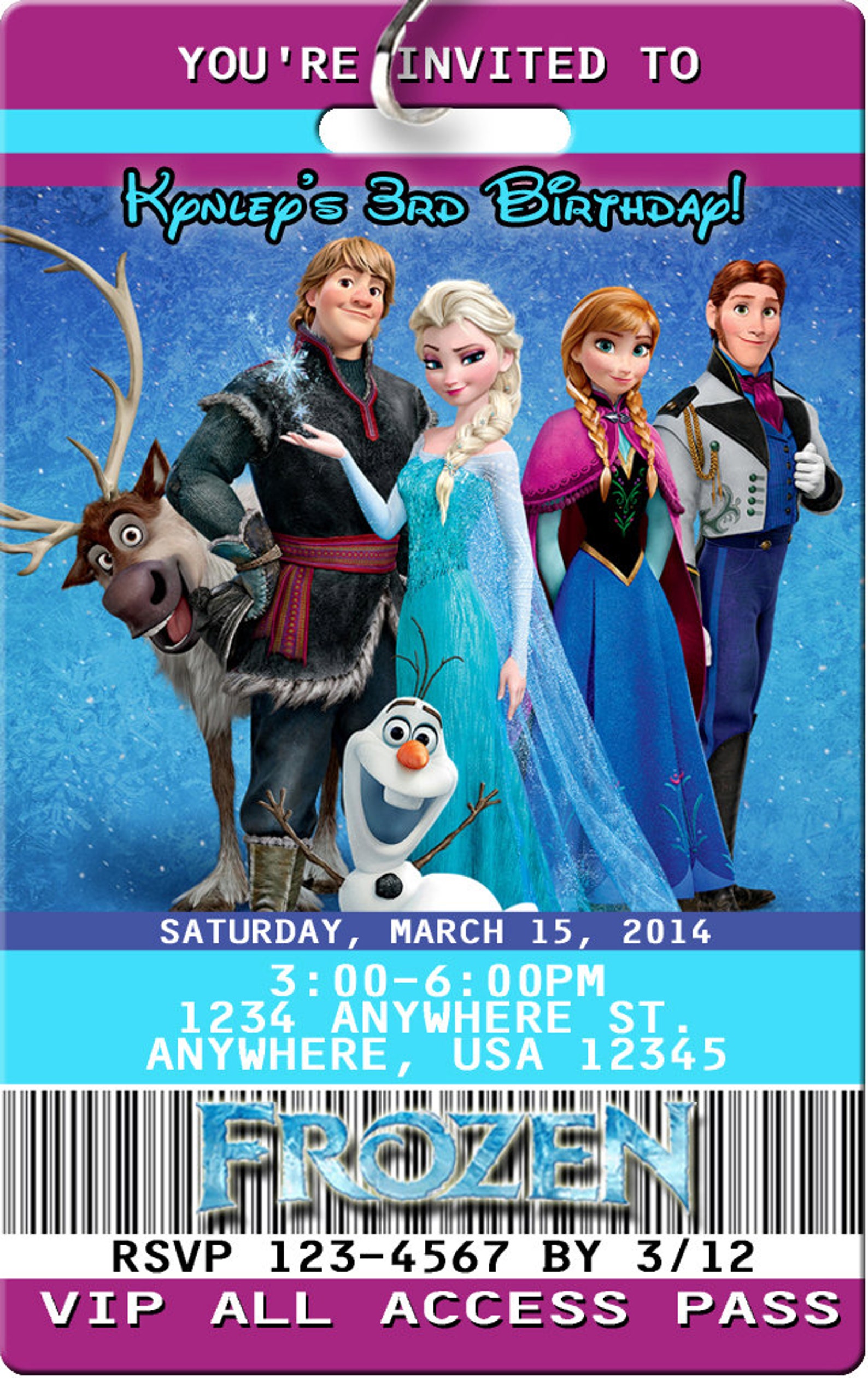 Frozen Invitation PLASTIC Frozen Frozen Invitation Birthday - Etsy