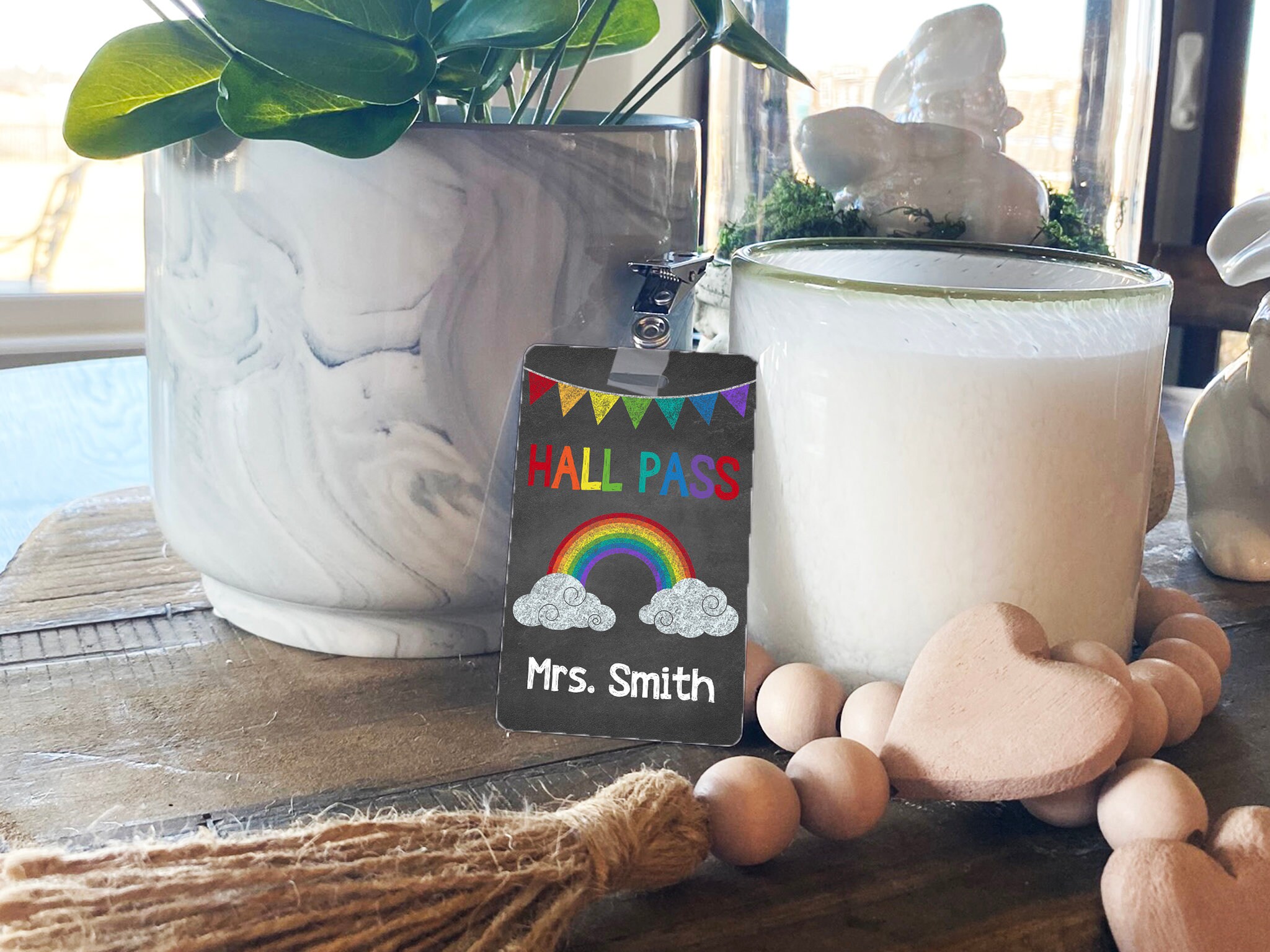 Rainbow Chalkboard Theme Classroom Hall Passes for Teachers - Etsy