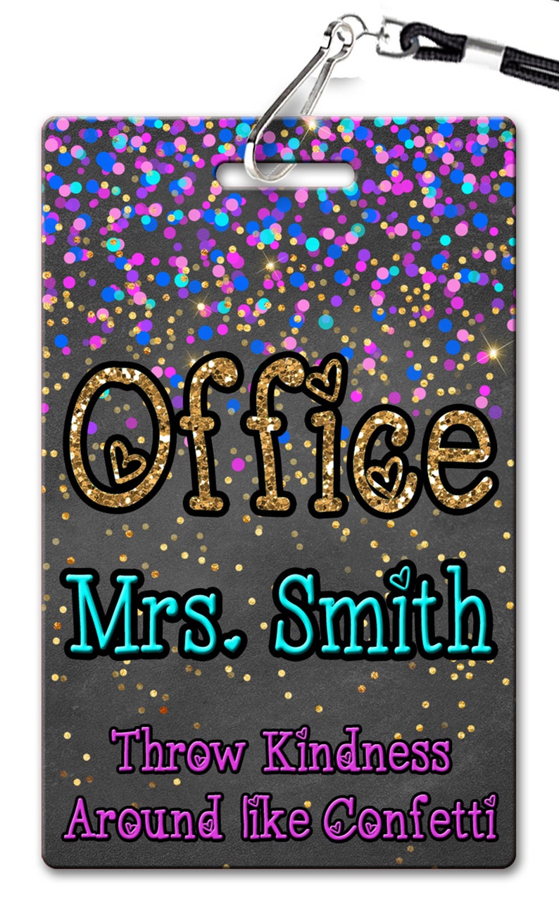 Confetti Theme Classroom Hall Passes for Teachers, Personalized, Set of ...