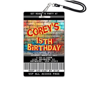 Graffiti Birthday Invitation PLASTIC Graffiti Birthday, Graffiti ...
