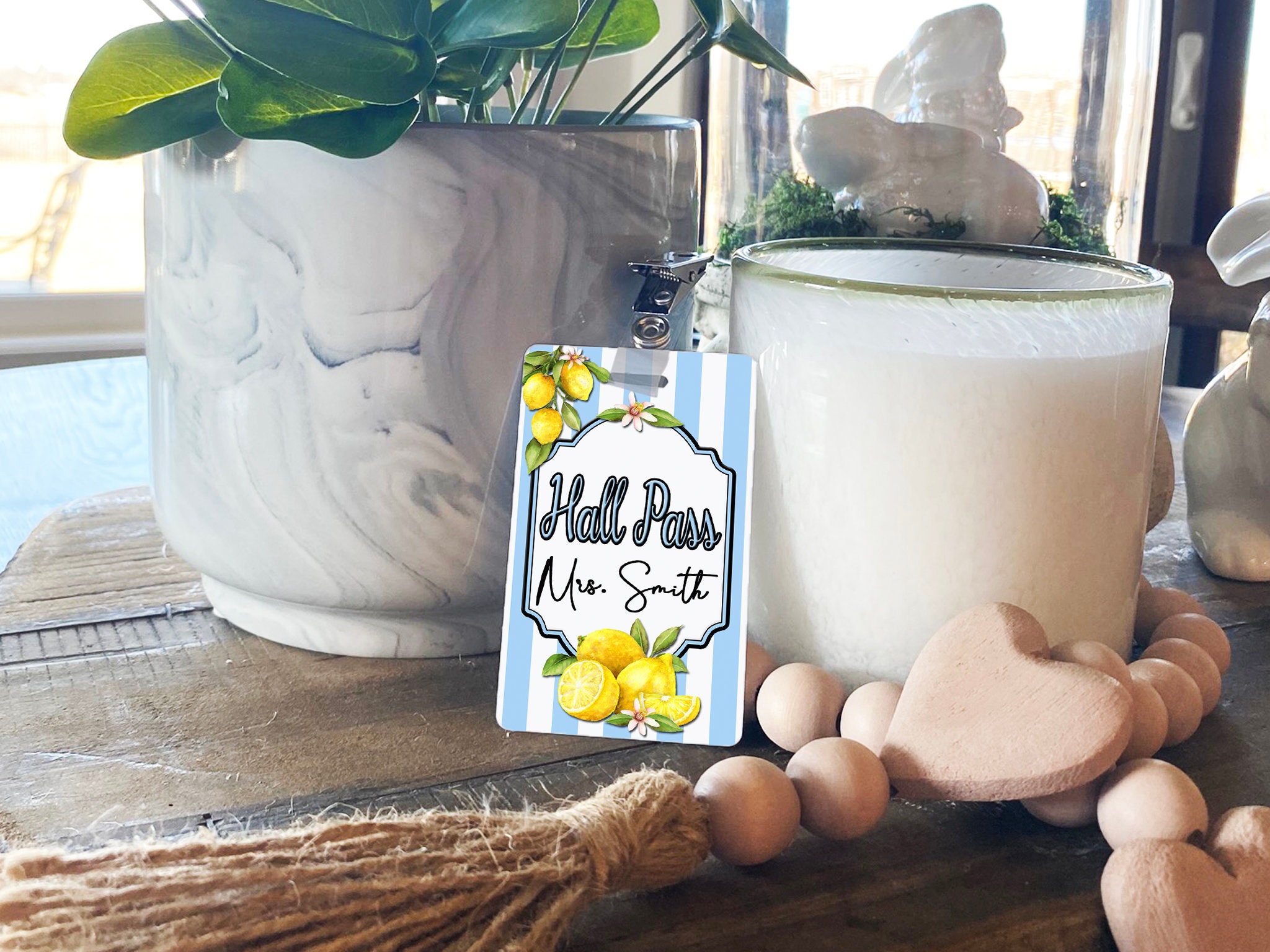 Lemons Theme Classroom Hall Passes for Teachers Personalized - Etsy