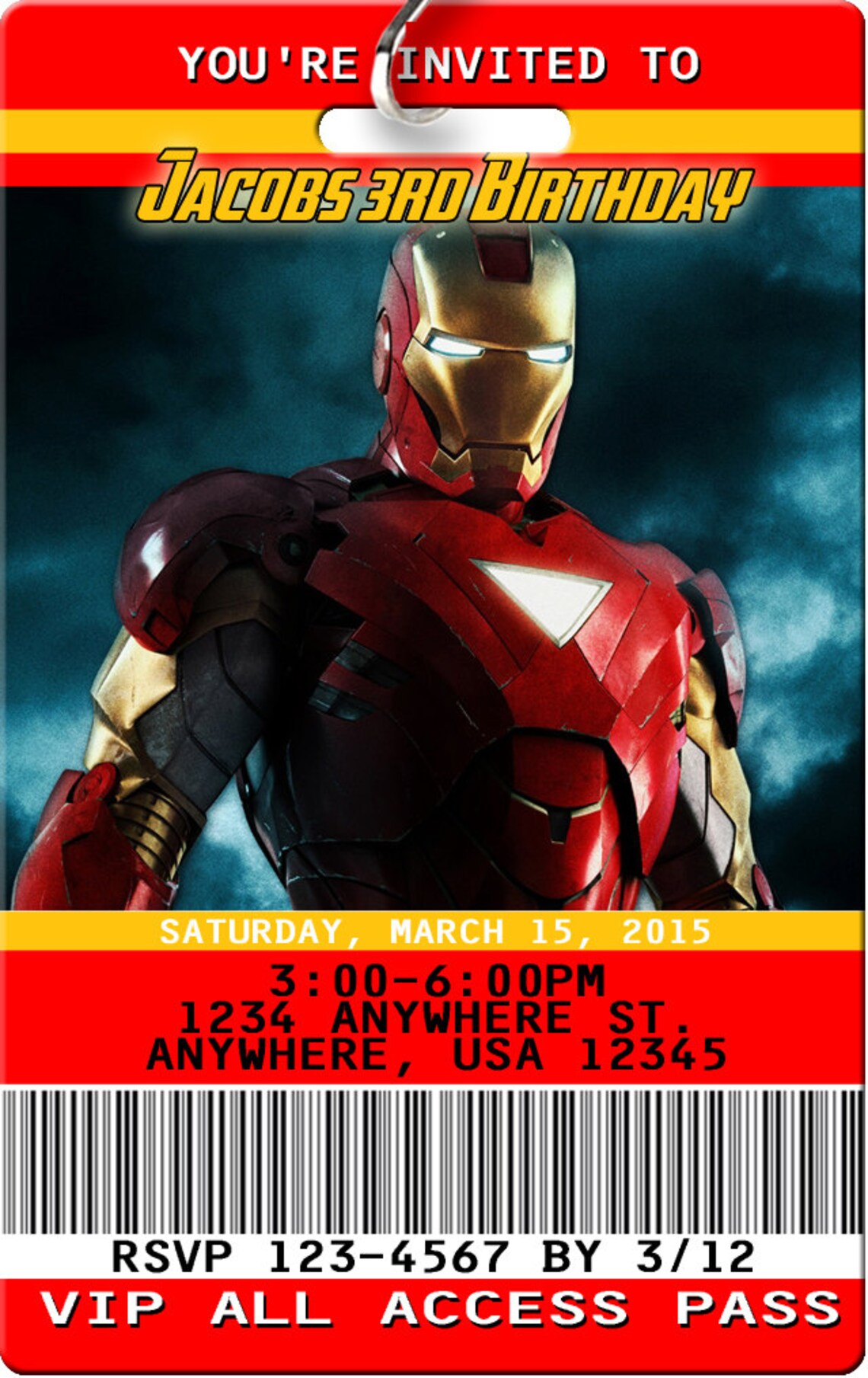 Iron Man Invitation PLASTIC Iron Man Iron Man Invitation | Etsy