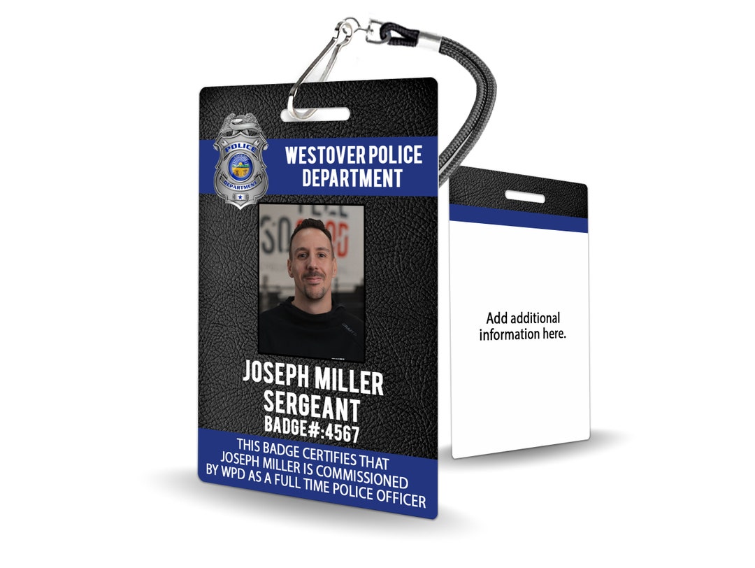 Police ID Card - Cop Badge, Law Enforcement Identification, Sheriff ID ...