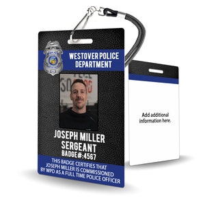 Police ID Card - Cop Badge, Law Enforcement Identification, Sheriff ID ...