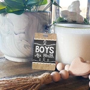 Burlap and Chalk Theme Classroom Hall Passes for Teachers, Personalized ...