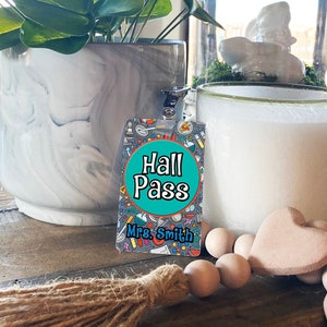 Science Theme Classroom Hall Passes for Teachers, Personalized, Set of ...