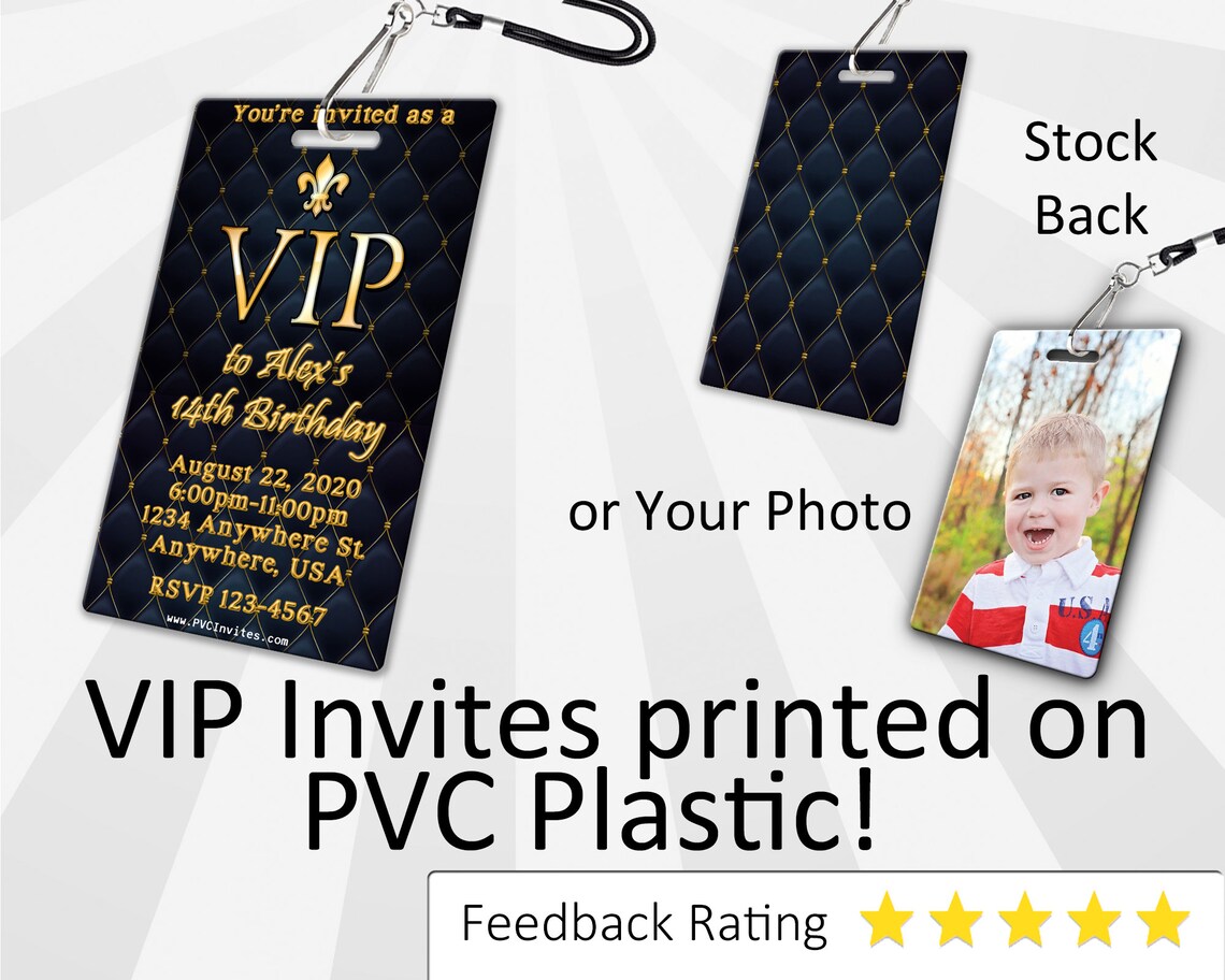 VIP Pass Birthday Invitation PLASTIC VIP Pass Birthday, Vip Pass ...