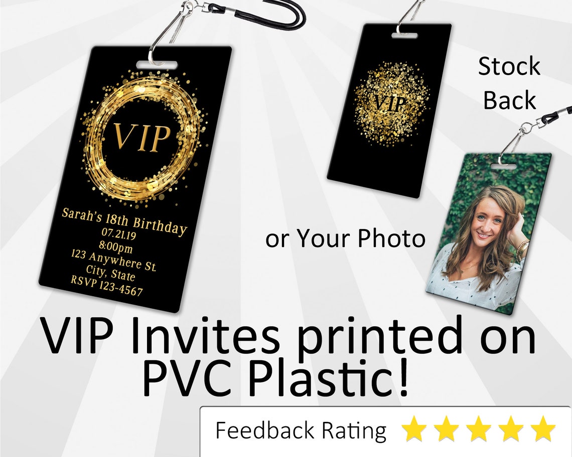 VIP Birthday Invitation PLASTIC VIP Birthday, Vip Birthday Invitation ...