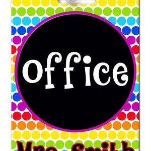 Rainbow Dots Theme Classroom Hall Passes for Teachers, Personalized ...