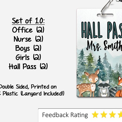 Wood Slice Theme Classroom Hall Passes for Teachers - Etsy