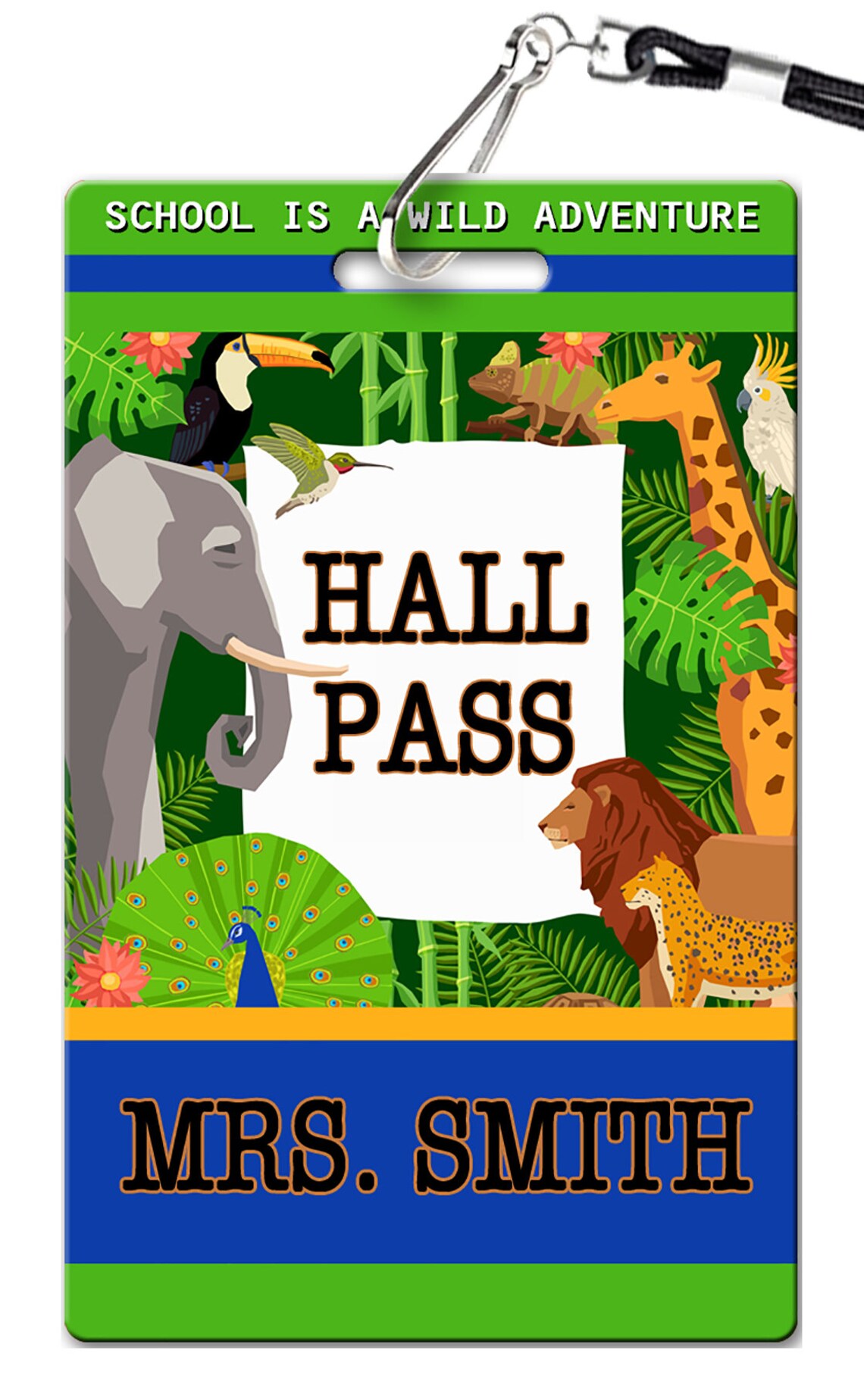 Zoo Theme Classroom Hall Passes for Teachers Personalized - Etsy