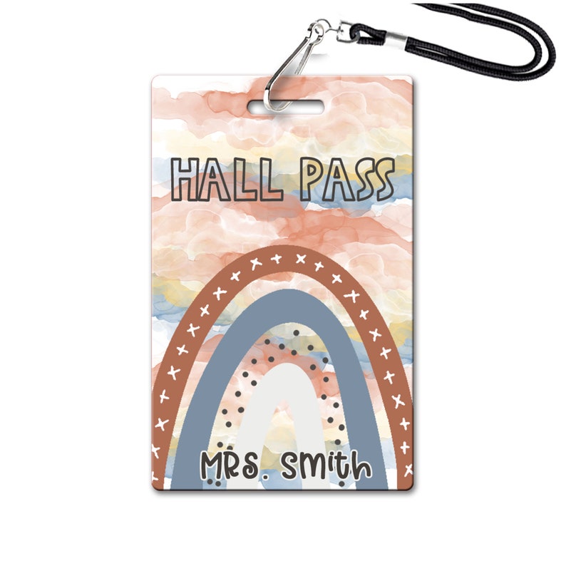 Boho Rainbows Theme Classroom Hall Pass, Personalized, Set of 10 - Etsy