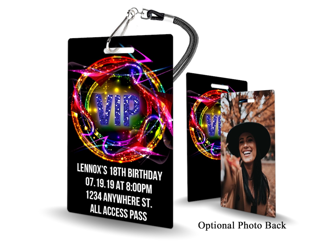 VIP Pass Birthday Invitation PLASTIC VIP Pass Birthday, Vip Pass ...