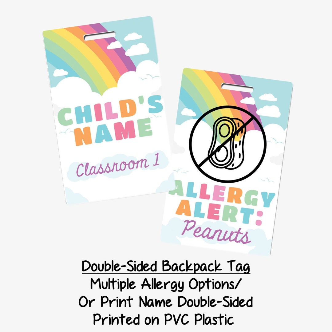 Rainbound Backpack Name Tags Allergy Tags PLASTIC Bag Tags - Etsy