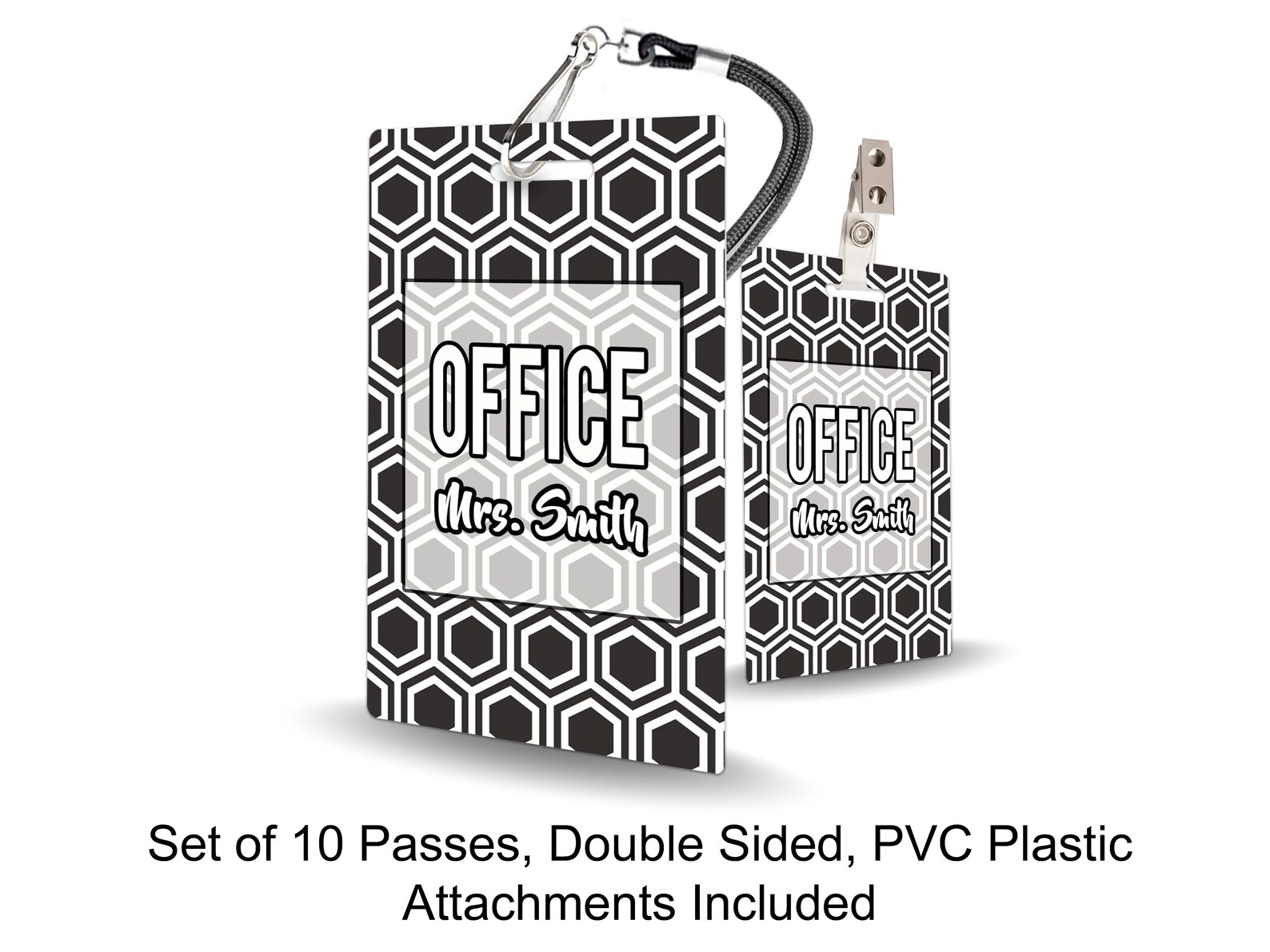 Black and White Theme Classroom Hall Passes for Teachers, Personalized ...