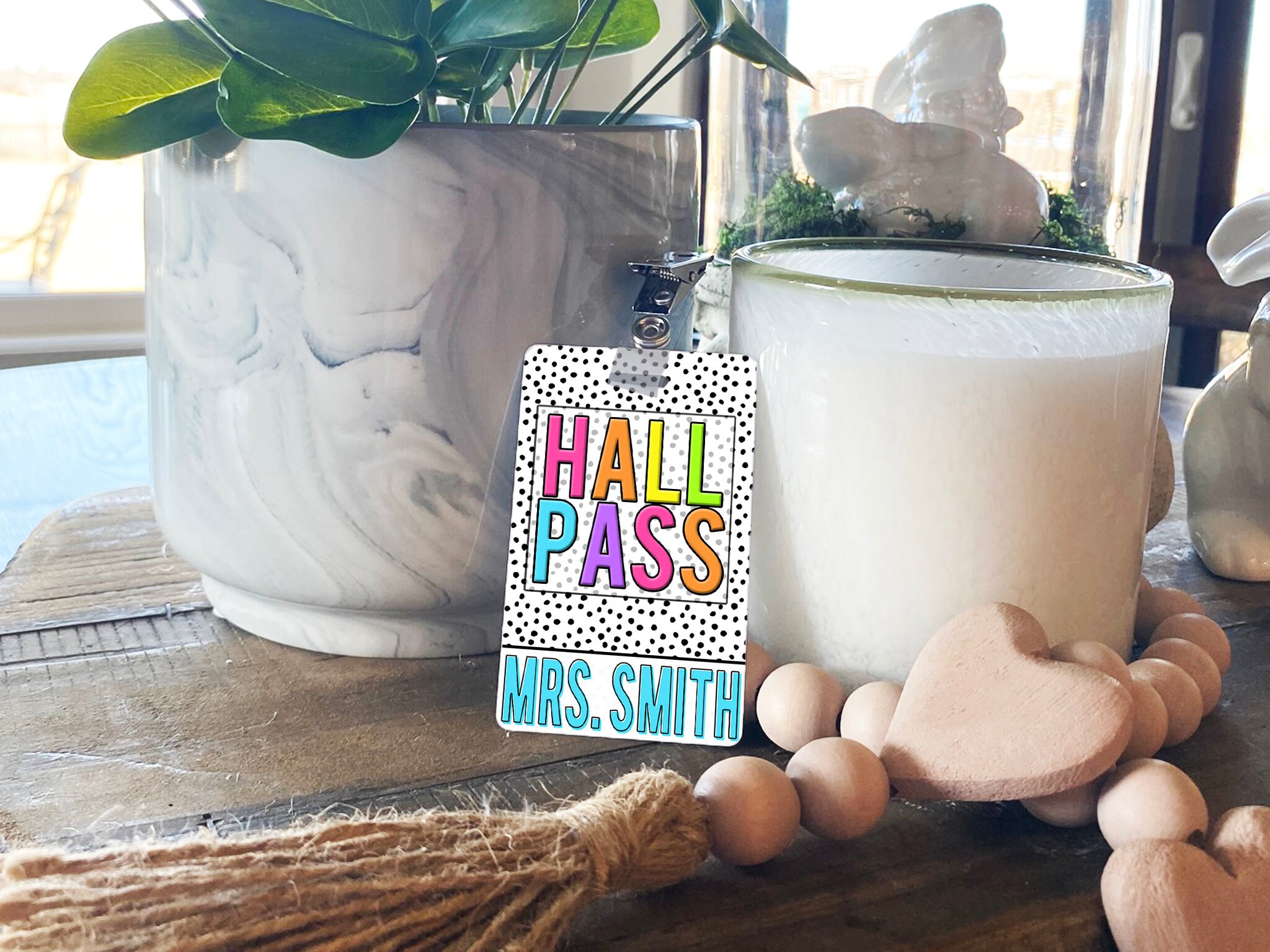 Boho Brights Theme Classroom Hall Passes for Teachers, Personalized ...