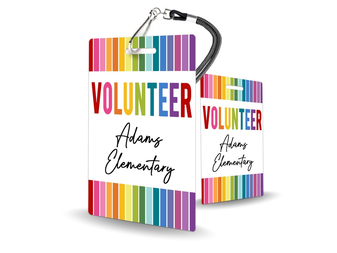 Rainbow Volunteer Hall Pass - School Volunteer, Organization Pass ...