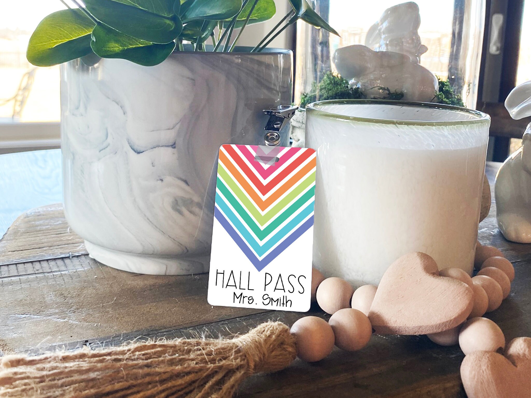 Chevron Rainbow Theme Classroom Hall Passes for Teachers - Etsy